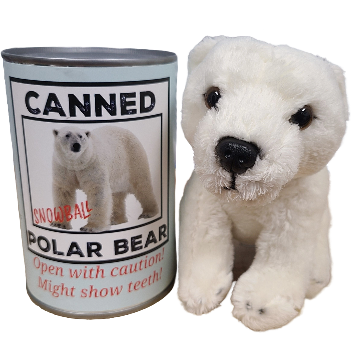 Snowball the Canned Polar Bear Stuffed Animal Plush w/Jokes | Opas ...